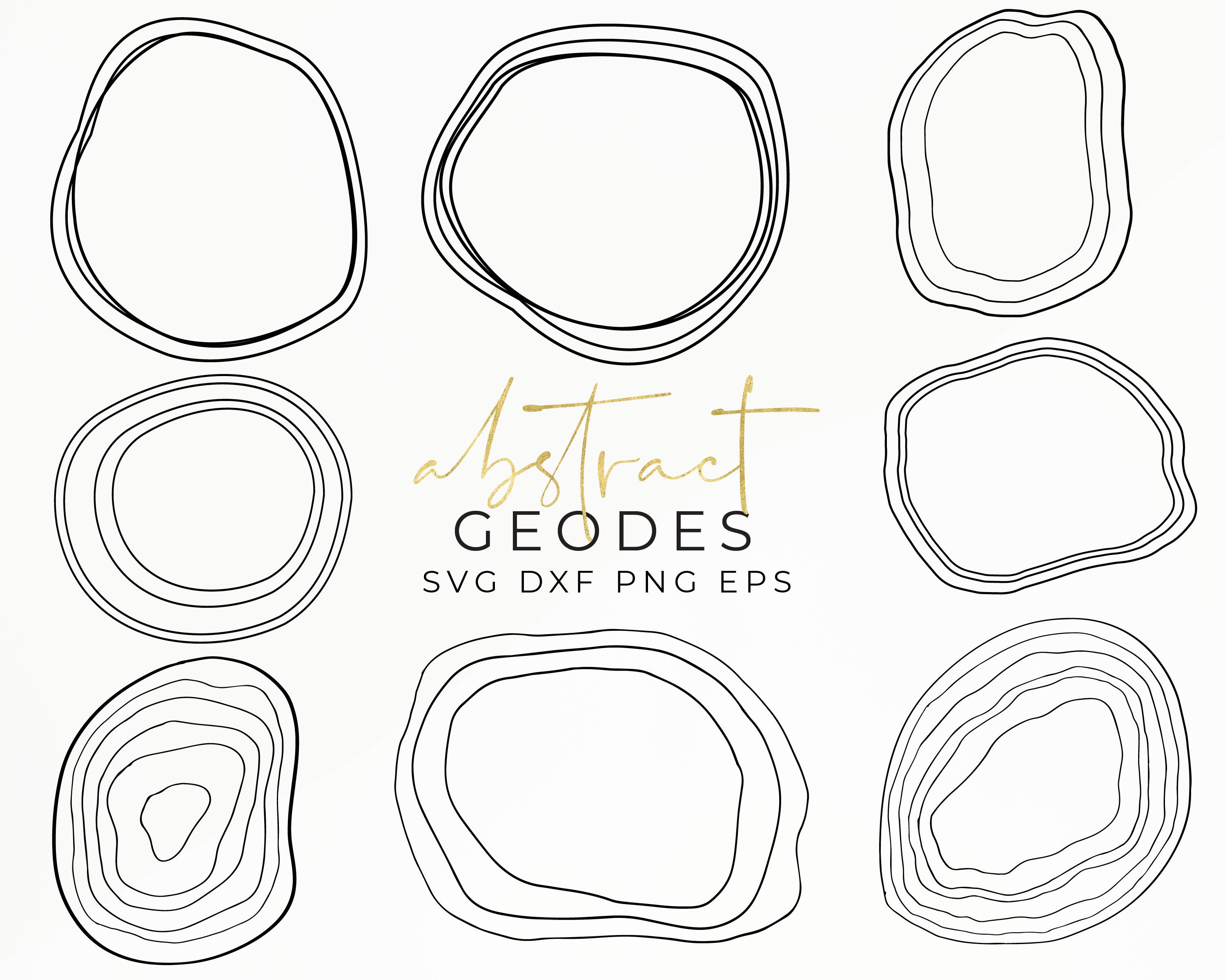Geode Shapes SVG PNG DXF Eps, Abstract Shapes Svg, Abstract Wavy Lines ...