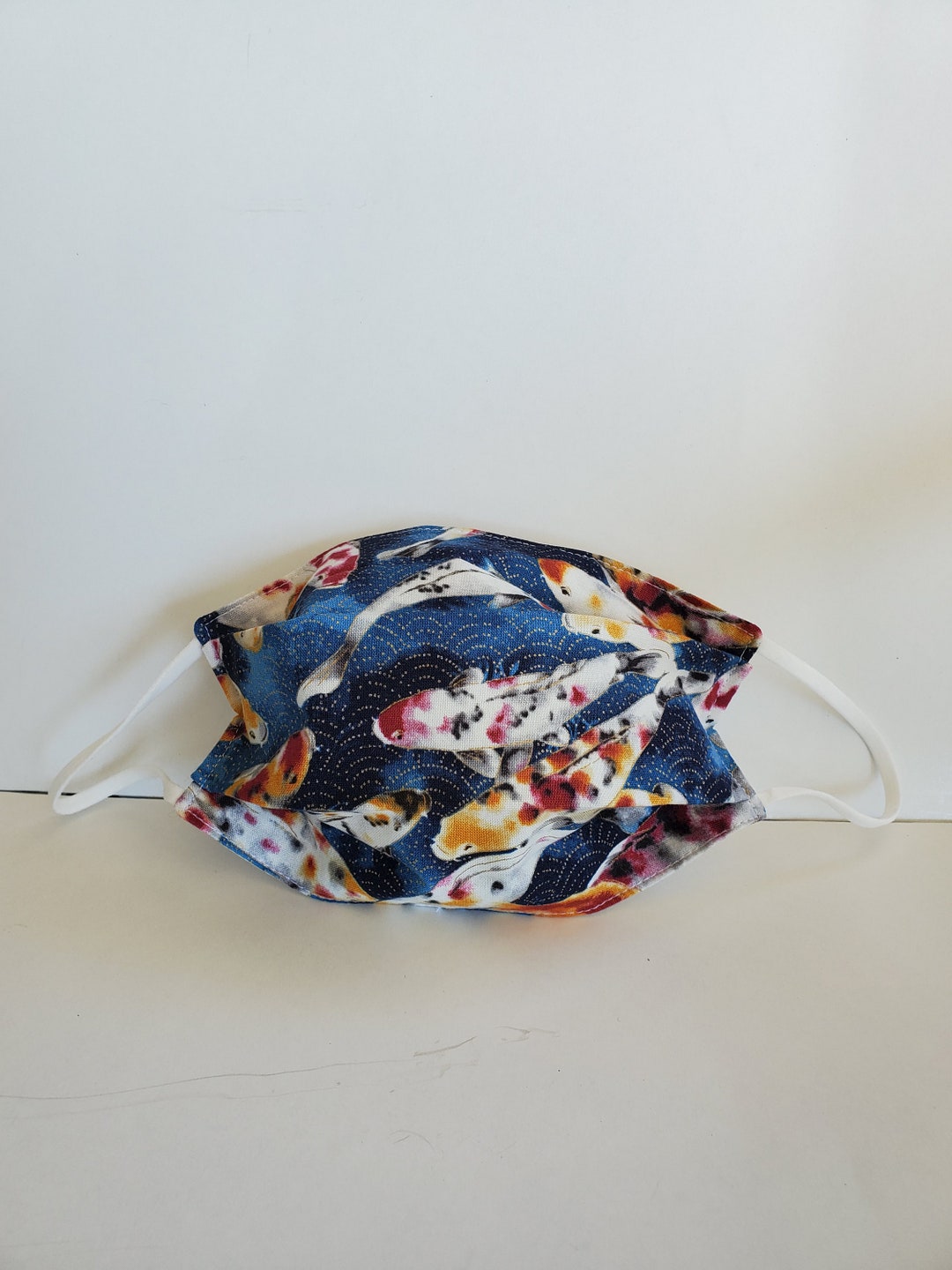 Koi Fish Face Mask 100% Cotton. Reusable and Washable. Blue Water ...