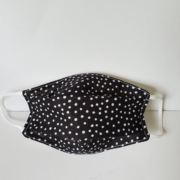 Black and White Polka Dot Face Mask - Etsy