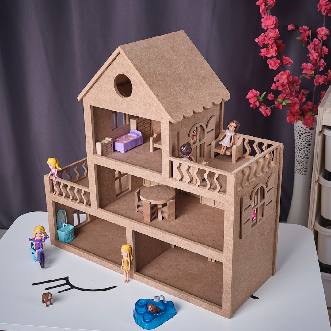 Handmade Wooden Dollhouse Toys, DIY Montessori Waldorf Toys, Toddler ...