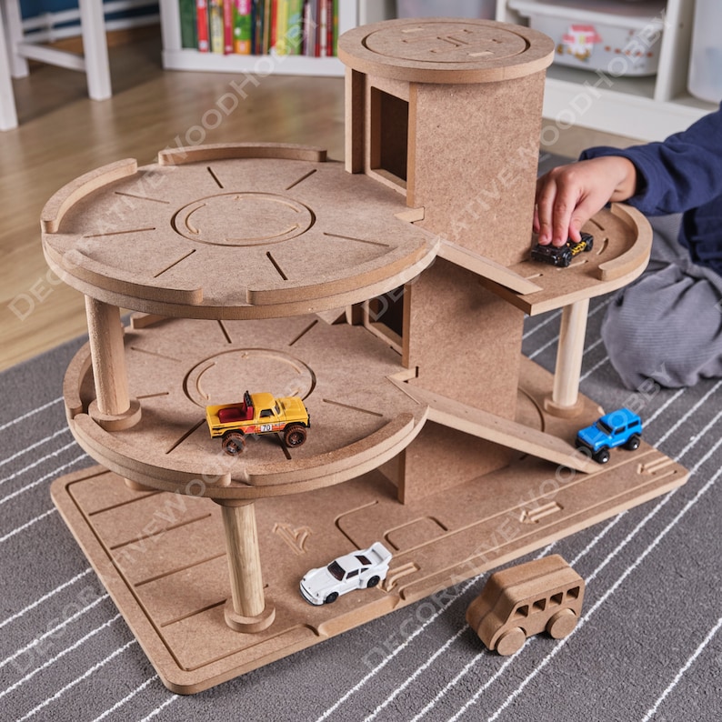 Wooden Car Garage Car Ramp Toy for Kids Role Playing Game - Etsy