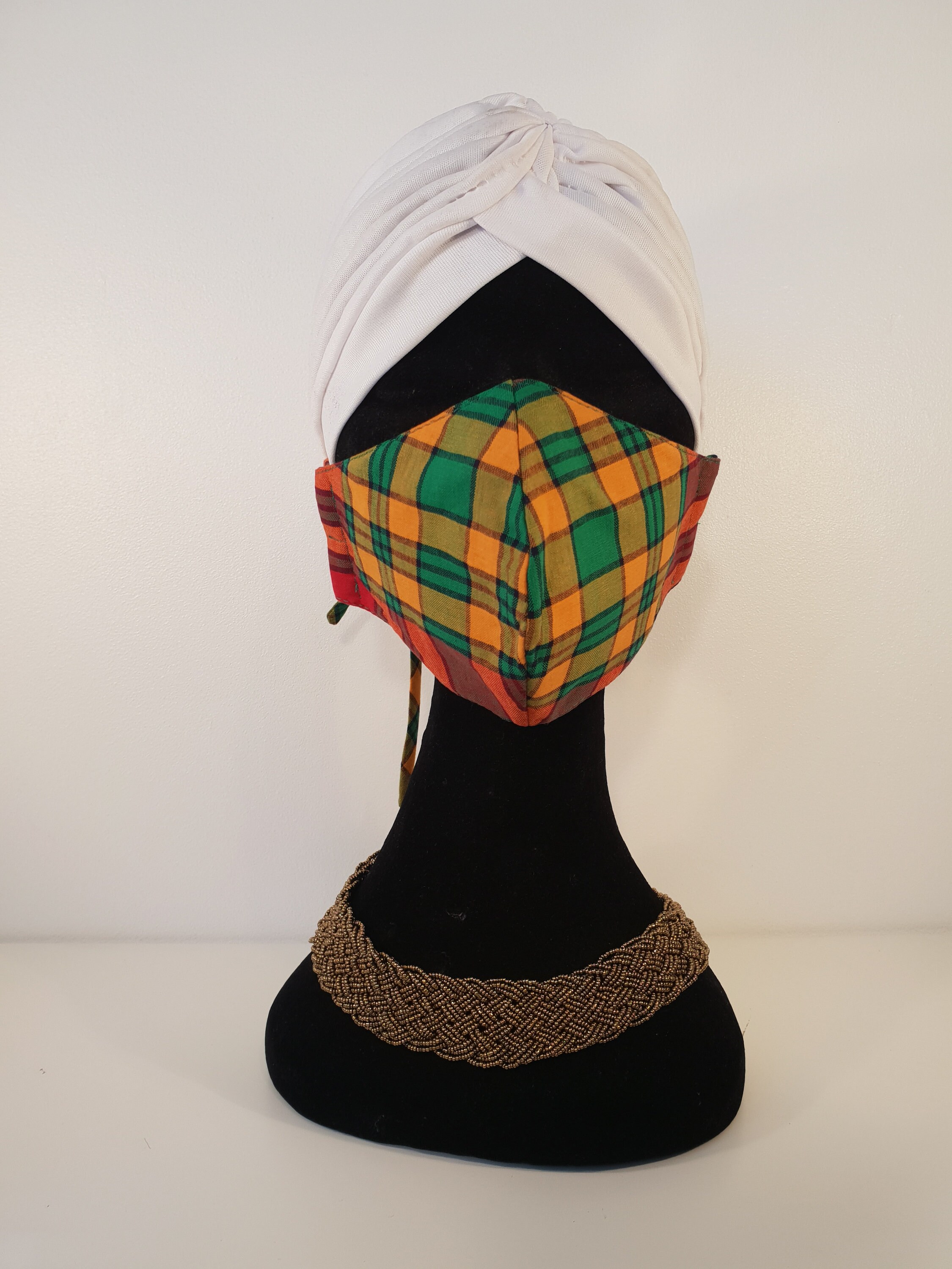 Red Madras Plaid Head Tie / Mask - Etsy