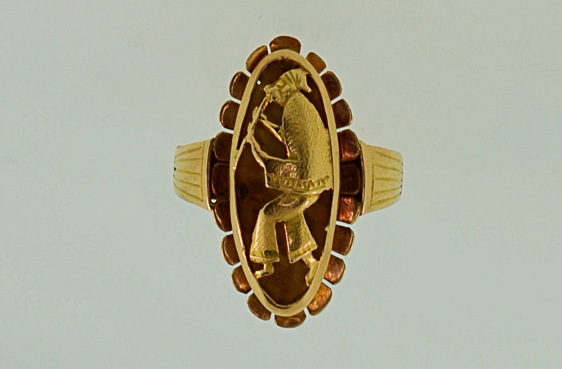 Vintage 18K Gold Reliefed Hopi Native American Kokopelli Ring - Etsy