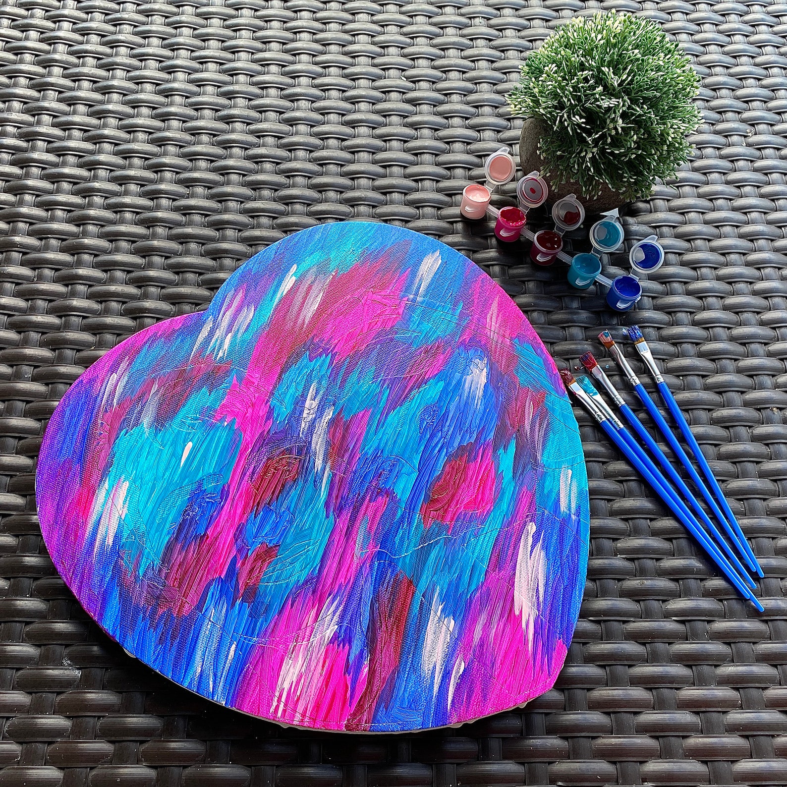 DIY Portrait Paint Kit, Heart Shaped Canvas, Personalized Gift - Etsy