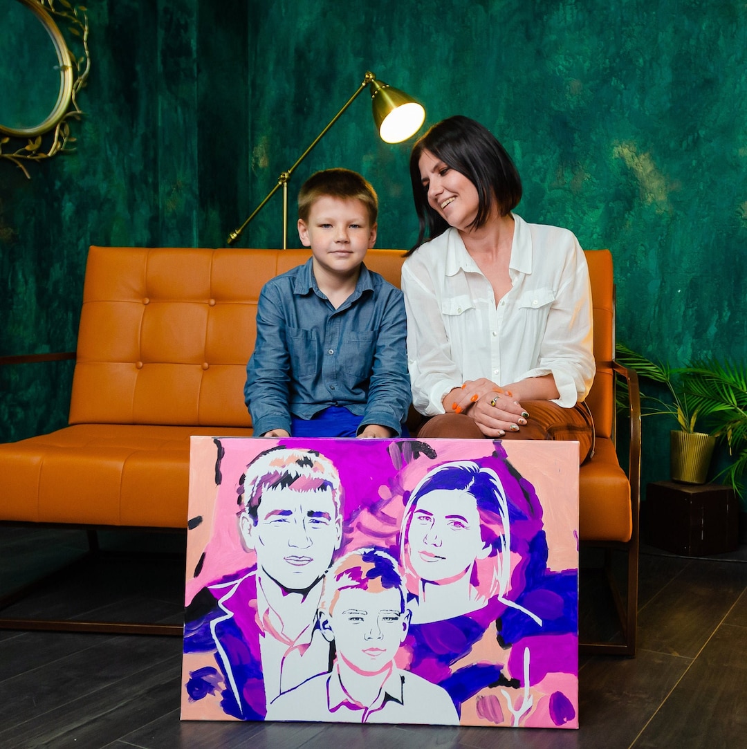 DIY Family Portrait Canvas Kit: Custom Anniversary Gift - Etsy