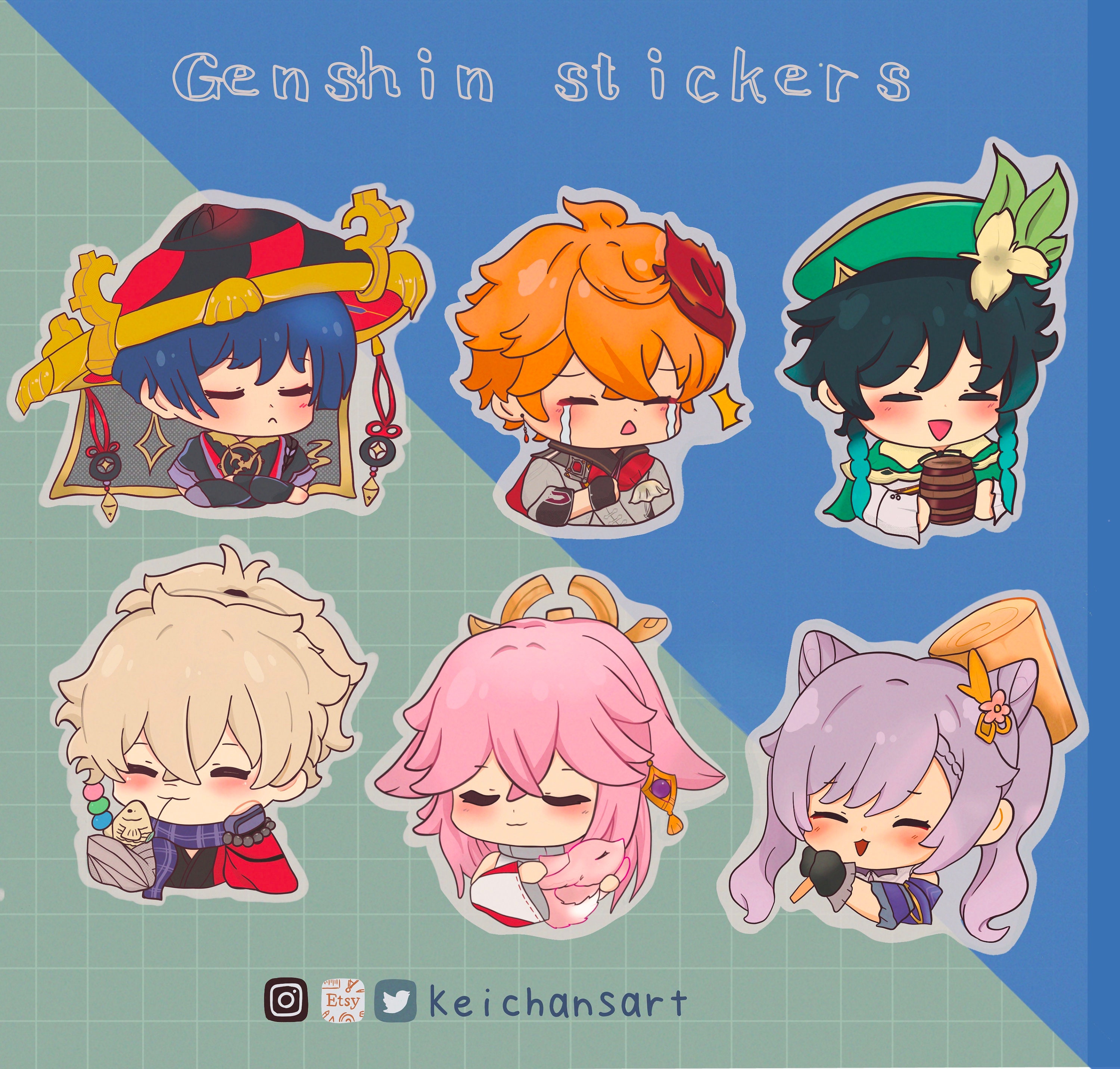 Genshin Impact Stickers - Etsy UK