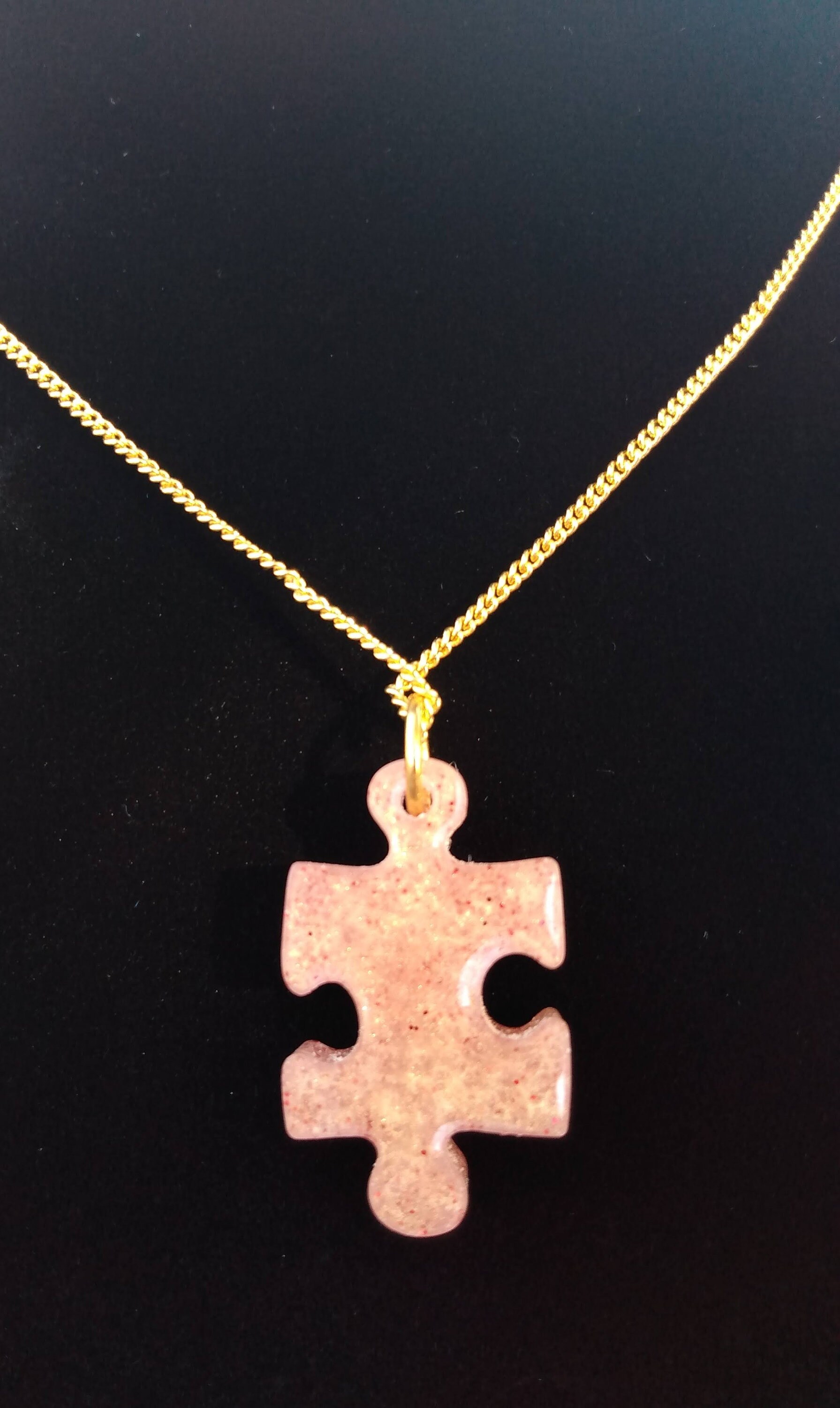 Collier pendentif Red Glitter Puzzle Piece réversible - Etsy France