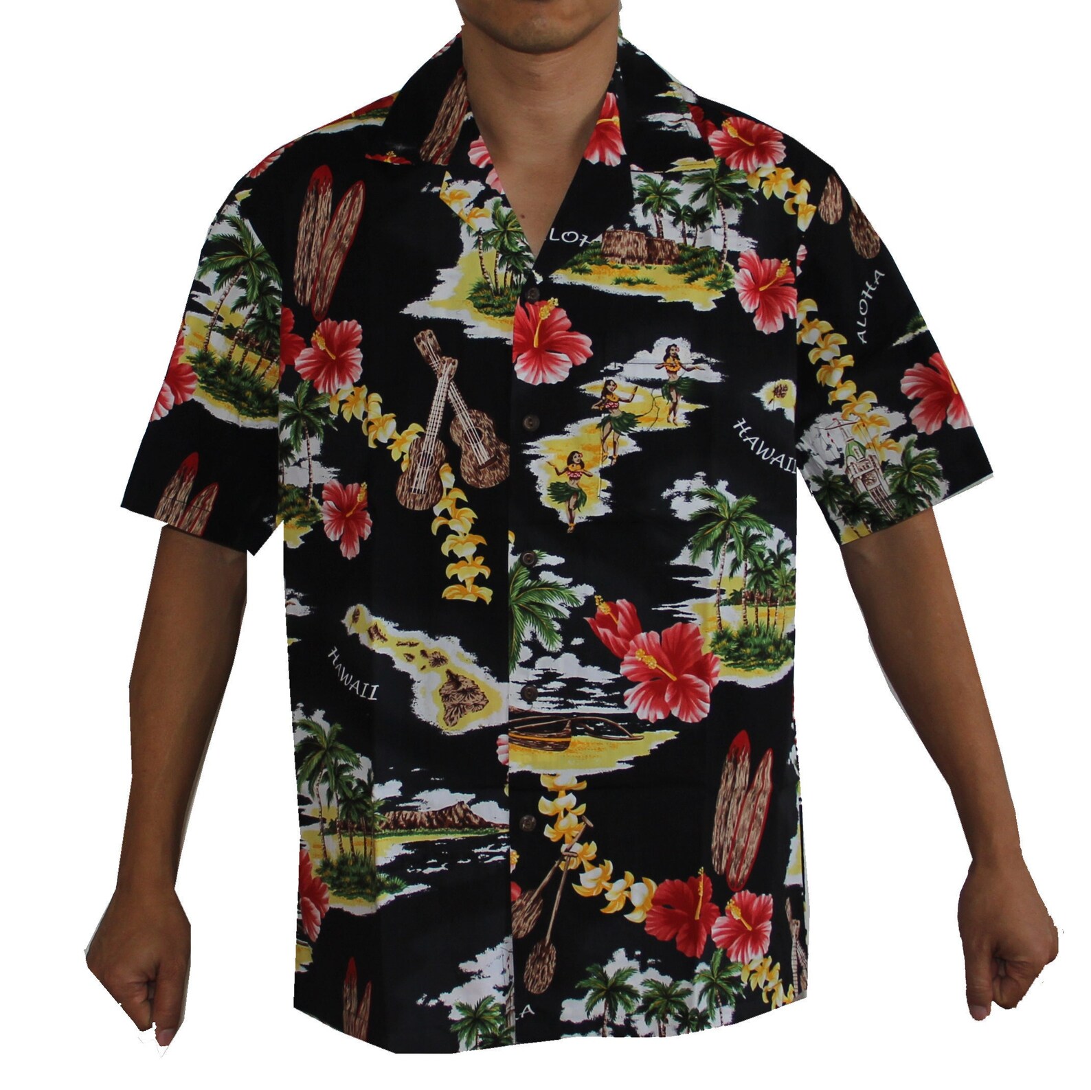 Men's Classic Island Treasure Black Hawaiian Aloha Cruise Luau Shirt - Etsy