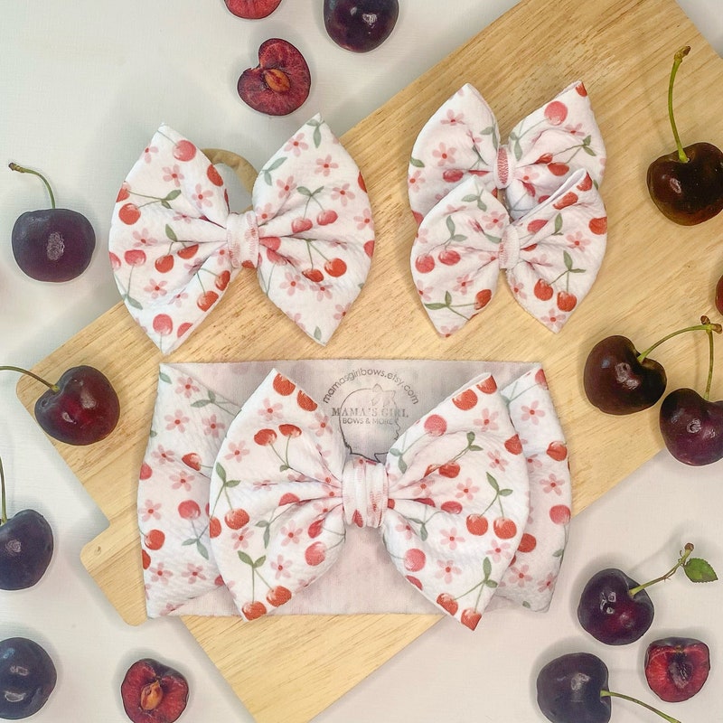Cherry Hair Bow - Etsy