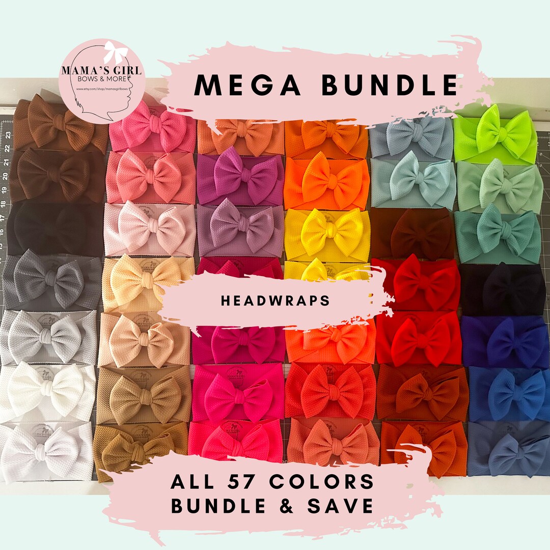 MEGA BUNDLE! HEADWRAPS. All 57 Colors. Baby Girl Hair Bows. Classic and ...