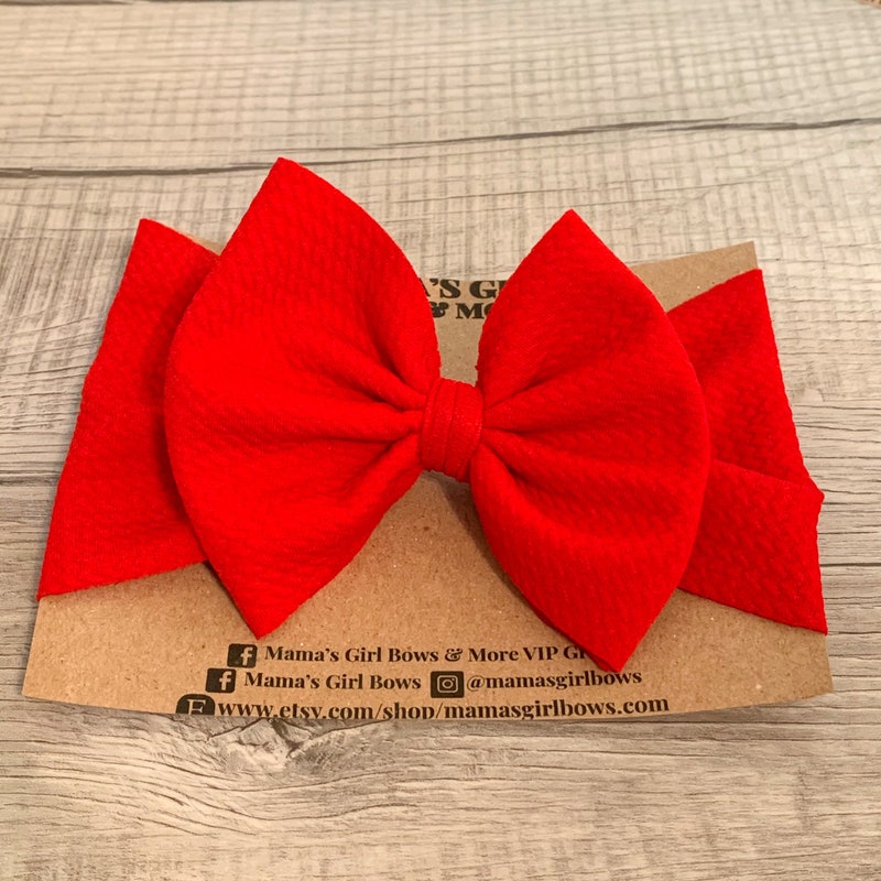 Big Red Hair Bow - Etsy