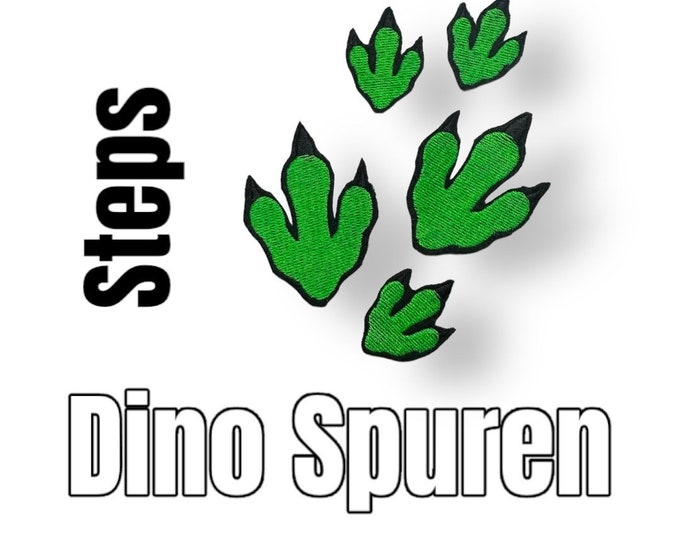 Dinosaur Dino Steps 5 Pieces Application for School Cone Color Matching Z Dino Patches Iron-on ...