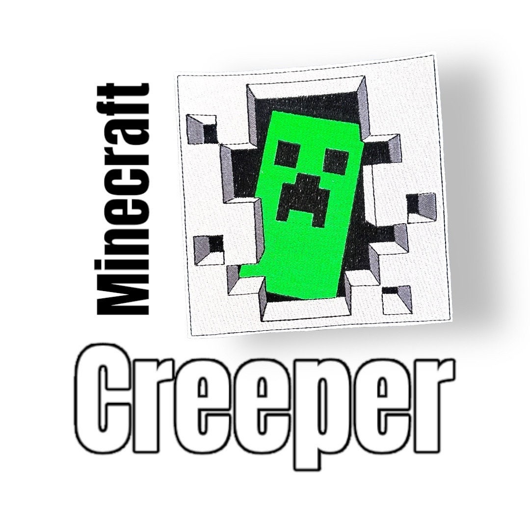 Minecraft Creeper Applique for School Cones, Patch for Clothing, Bags ...