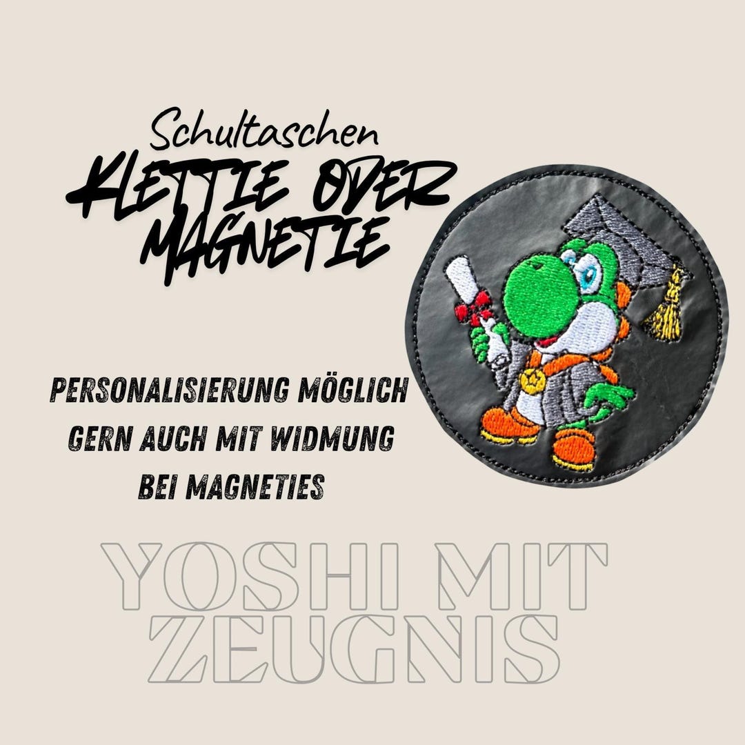 Personalized Velcro Yoshi Magnetic Badge With Certificate for School ...