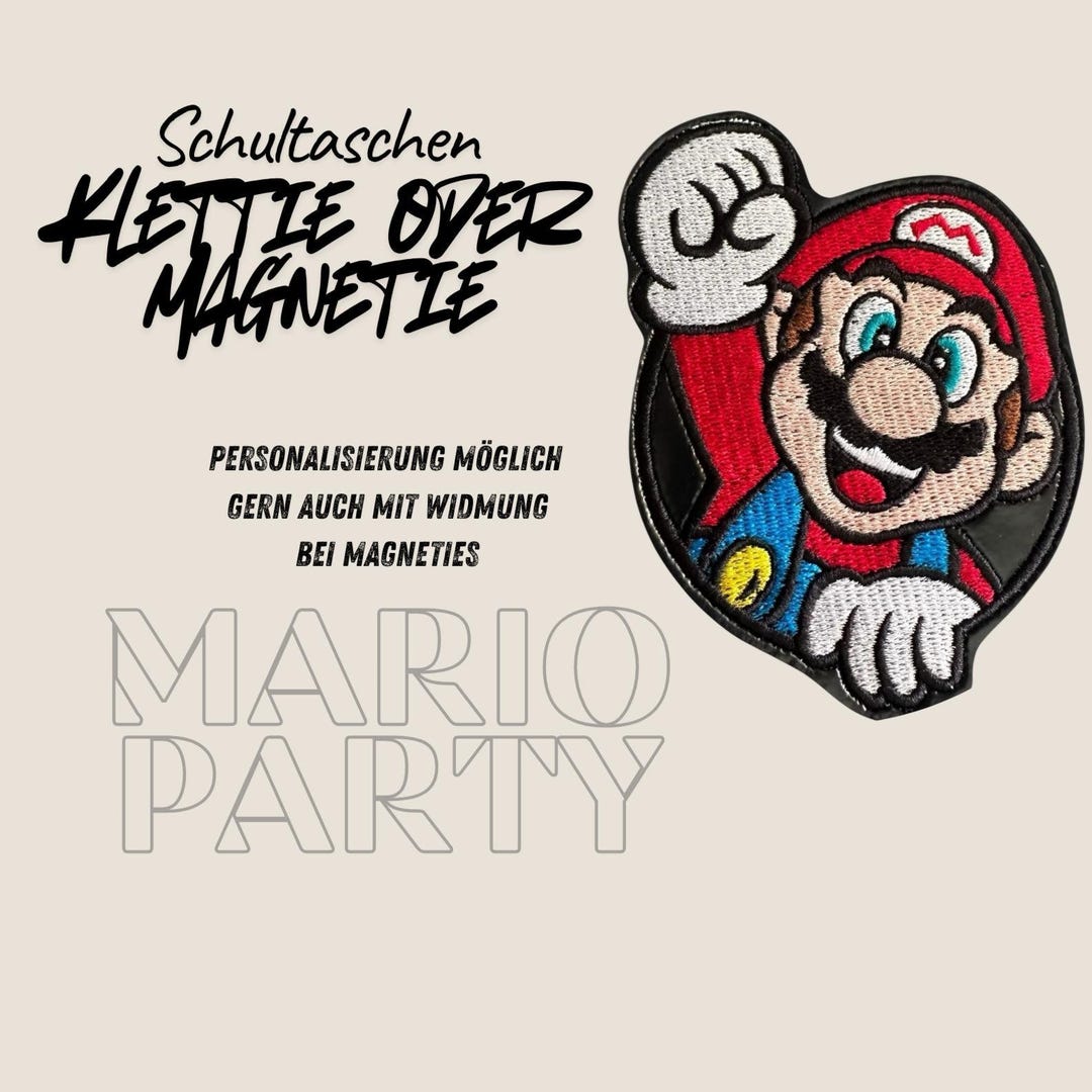 Mario Party Magnetic Velcro Patches for School Bags, Satchels, and ...