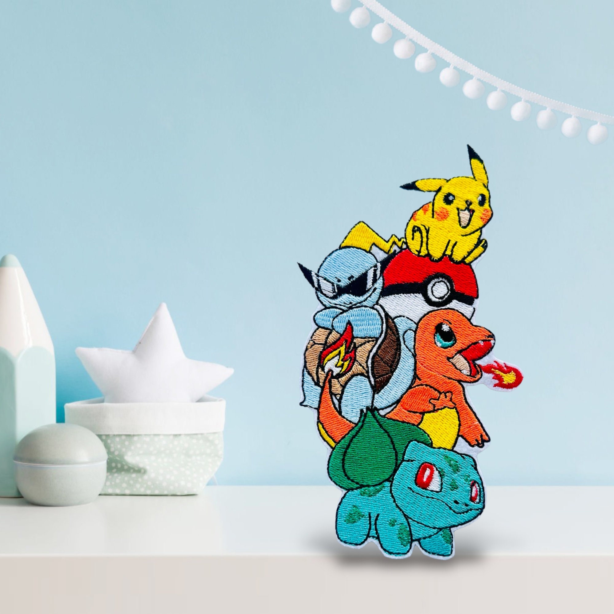 Pokémon All Stars Applique School Cone Patch for Clothing Bags Jackets ...
