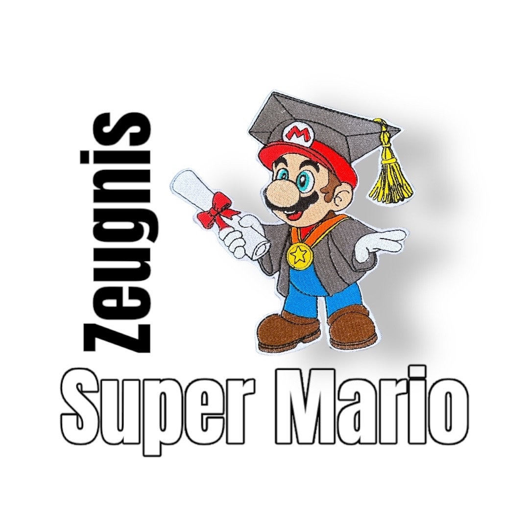 Super Mario Application Certificate Graduation School Cone Patch ...