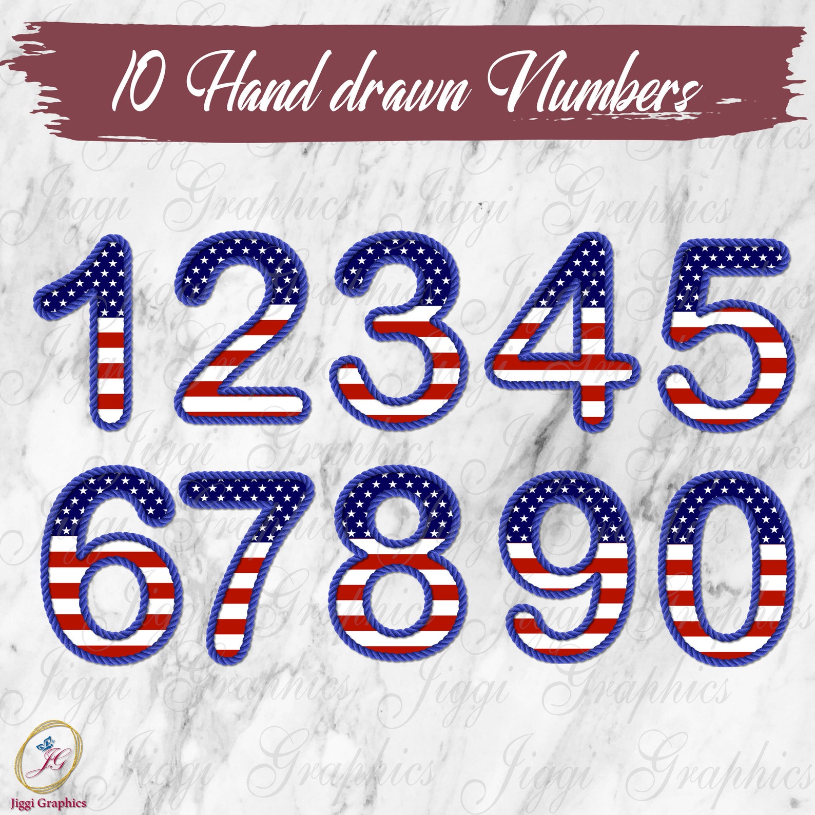 4th of July Alphabet Set, Patriotic Letters, US Flag Numbers, American ...