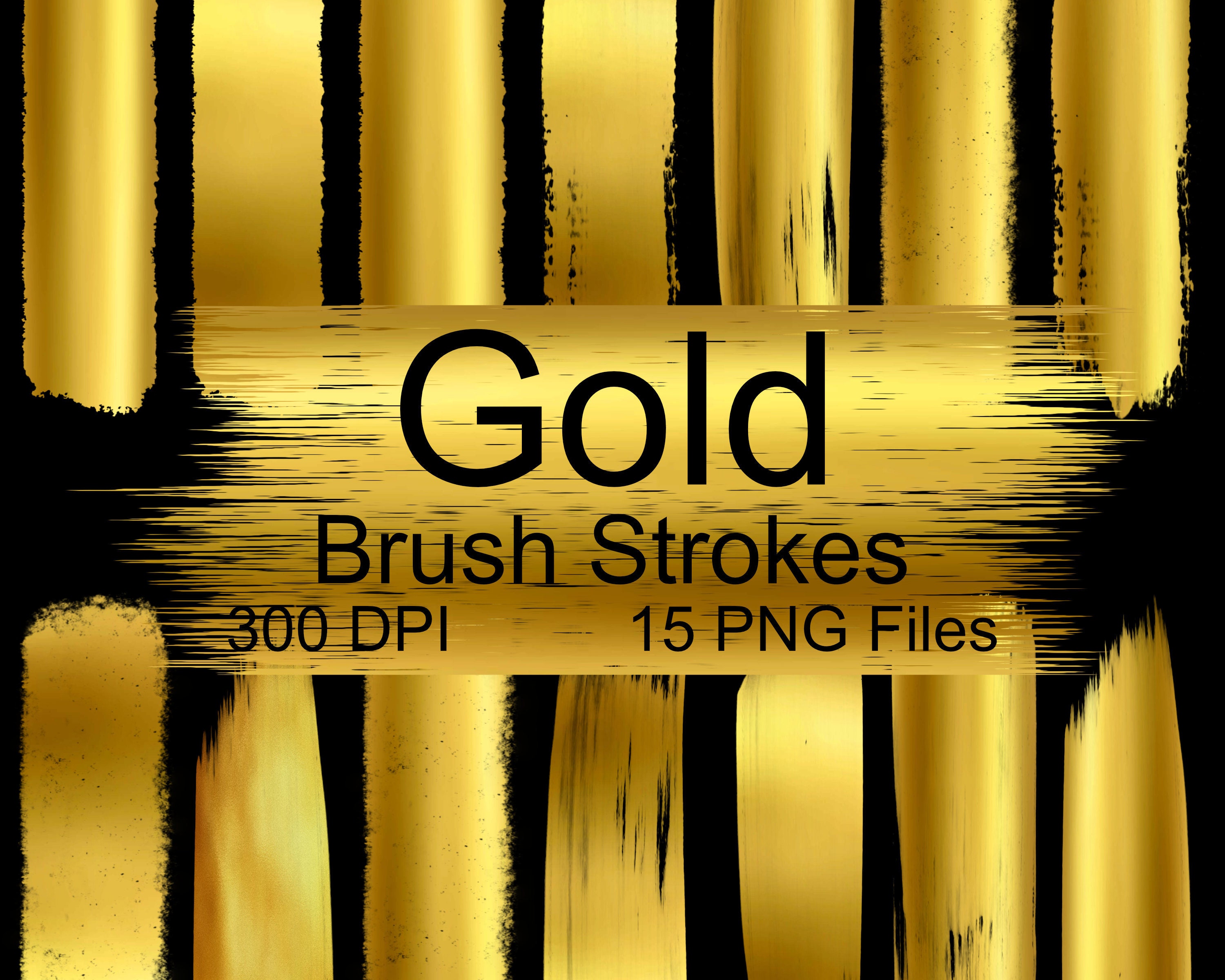 Gold Brush Strokes Png Gold Stroke Design Element Golden - Etsy