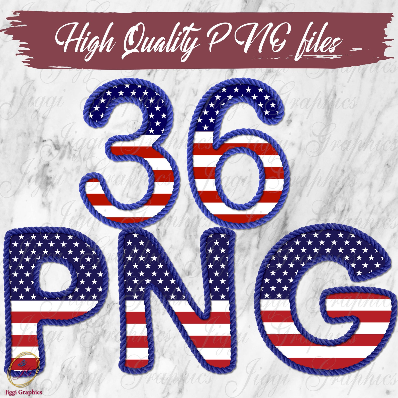 4th of July Alphabet Set, Patriotic Letters, US Flag Numbers, American ...