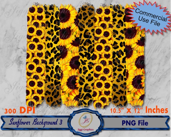 Leopard Sunflower Background PNG Sunflower Background | Etsy