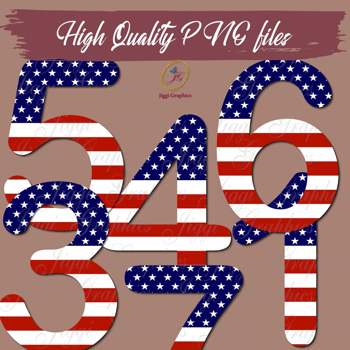 4th of July Number Set Patriotic Numbers Set Stripes and - Etsy