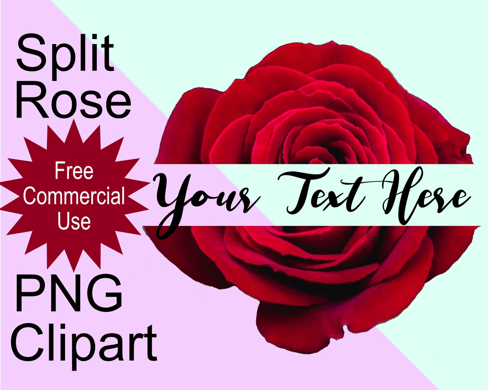 Split Rose Flower Sublimation, Commercial Use Sublimation Transfer File ...