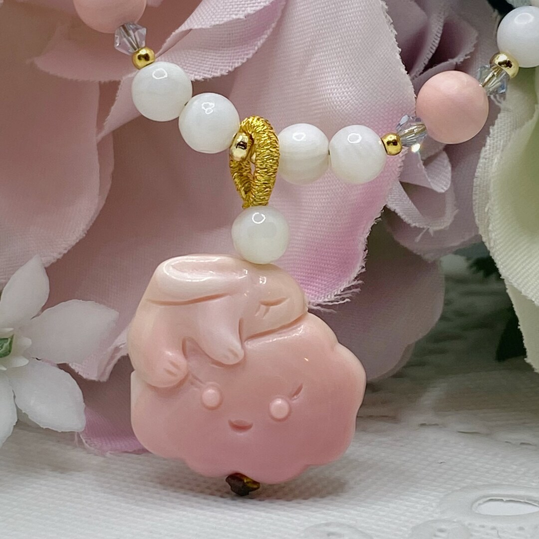 Queen Conch Shell Rabbit Bunny Mother Shell Necklace DIY Handmade - Etsy