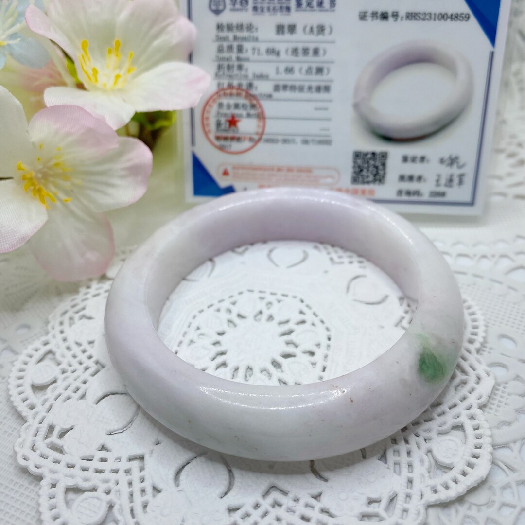 Nature Jade Bangle Real Jade Light Purple Pink - Etsy Canada