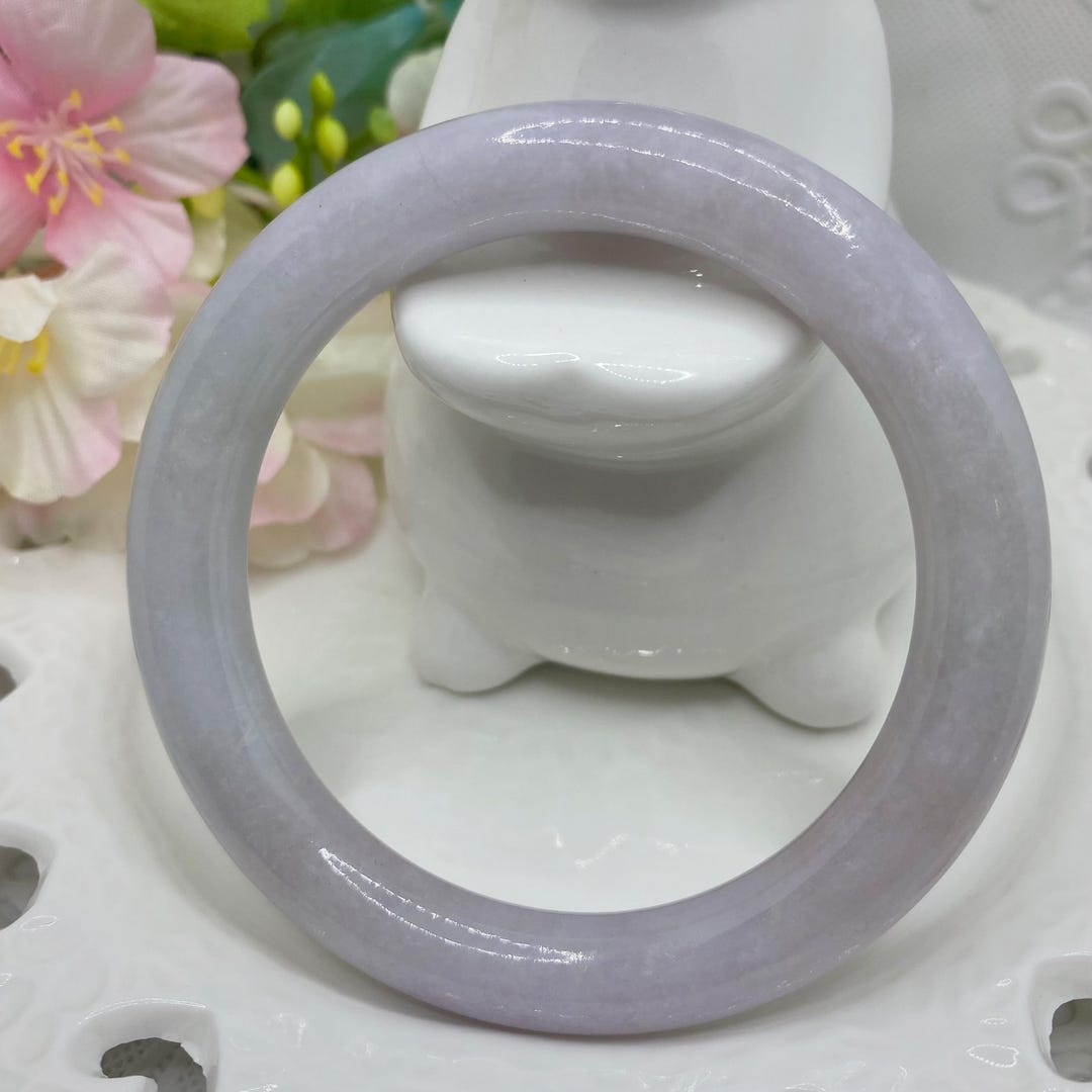 Lavender Jade Bangle Type A Natural Jadeite 55mm Certified Purple Jade ...