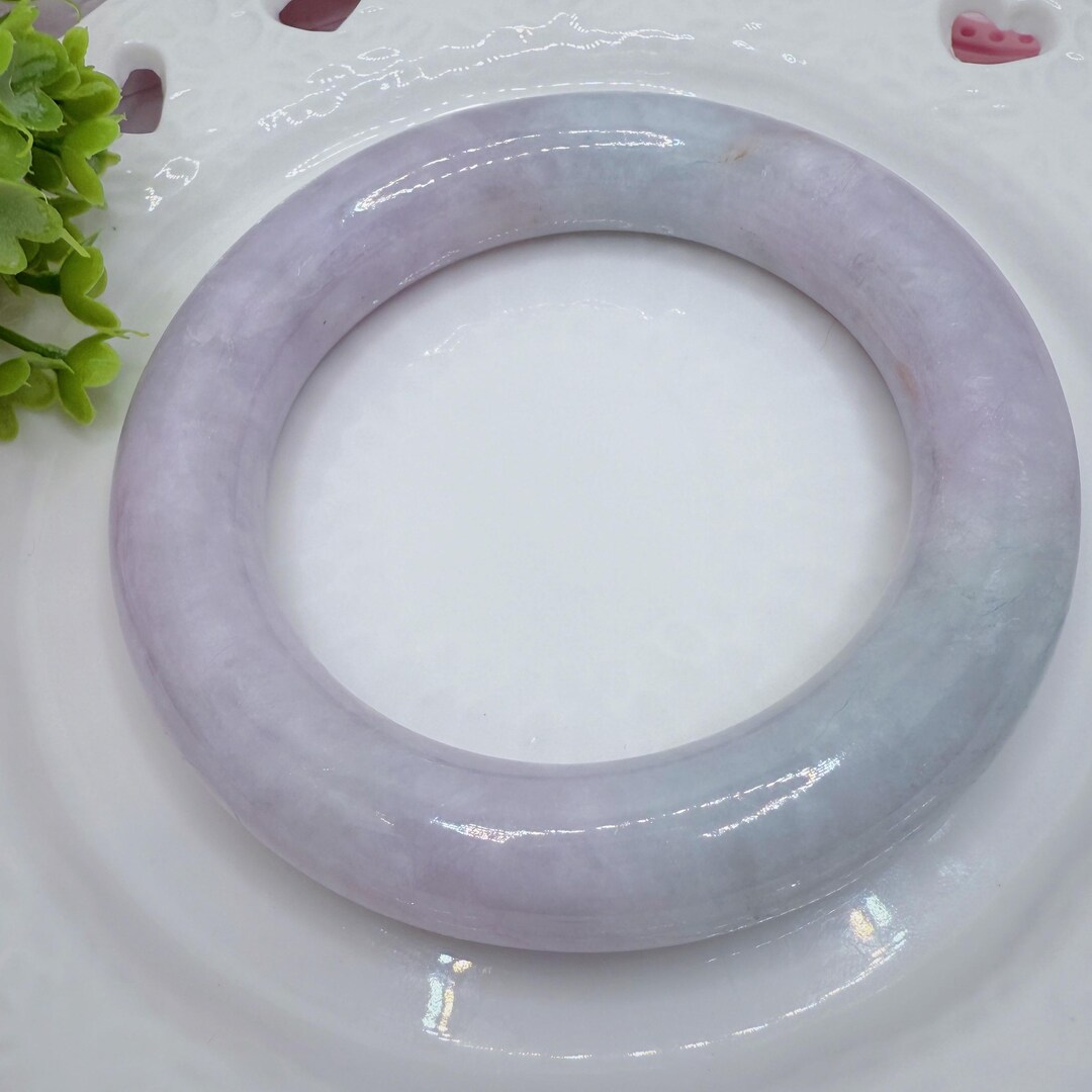 Nature Jade Bangle Real Type A Jade Certified Purple Green Jade Bangle ...