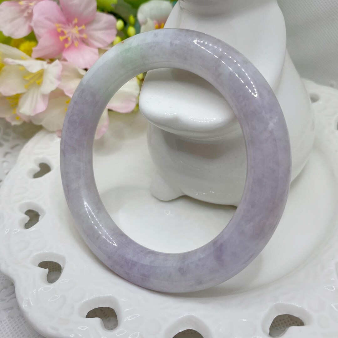 Natural Type A Lavender Jadeite Bangle - Certified Grade A Jade - Light ...