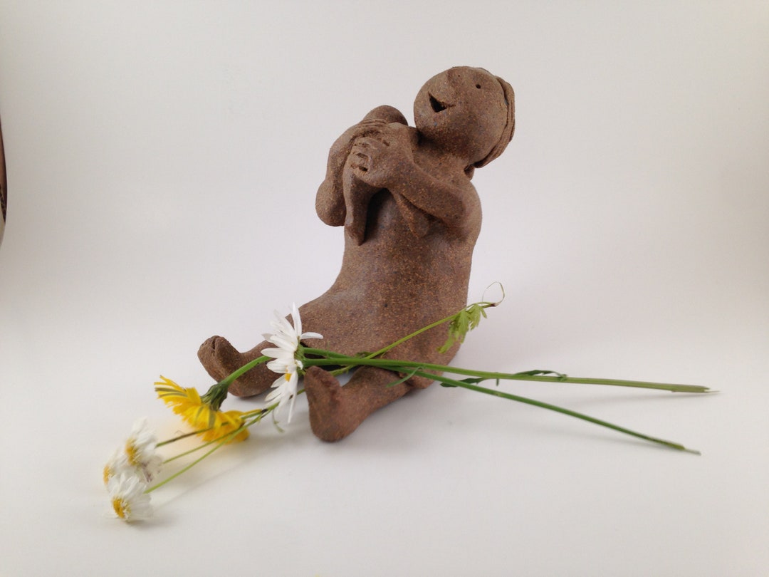 Mother and Child Clay Sculpture, Sculpture Art, Table Top Sculpture ...