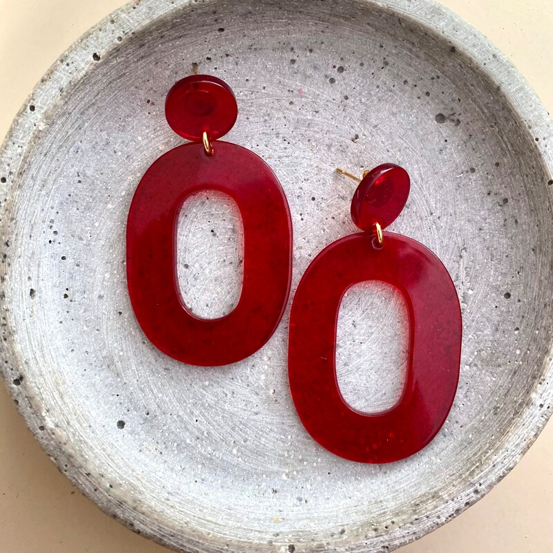 Red Earrings - Etsy
