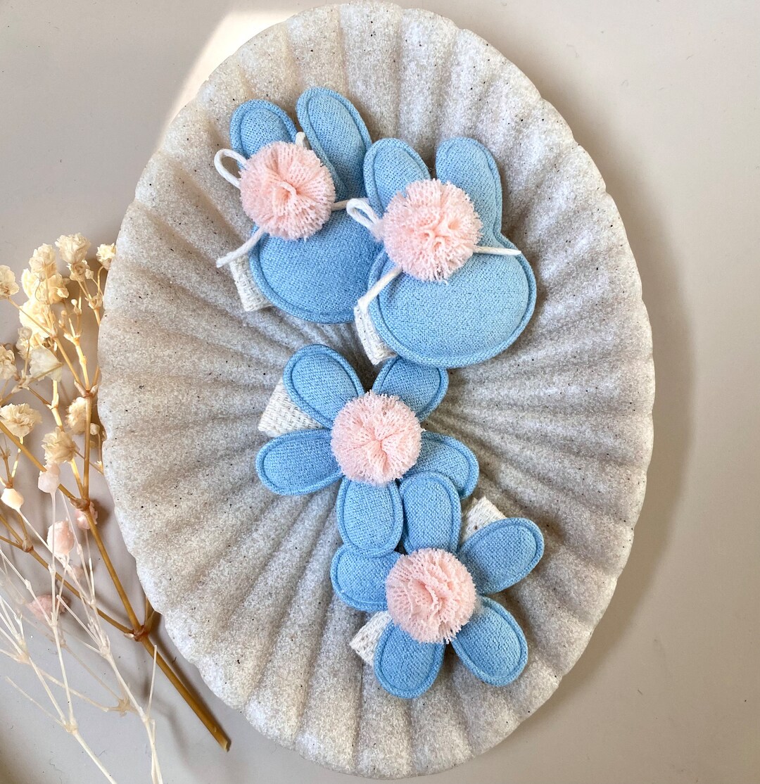 Hair Clip Set sarah Blue / Soft Hair Clips With Animal Flower for ...