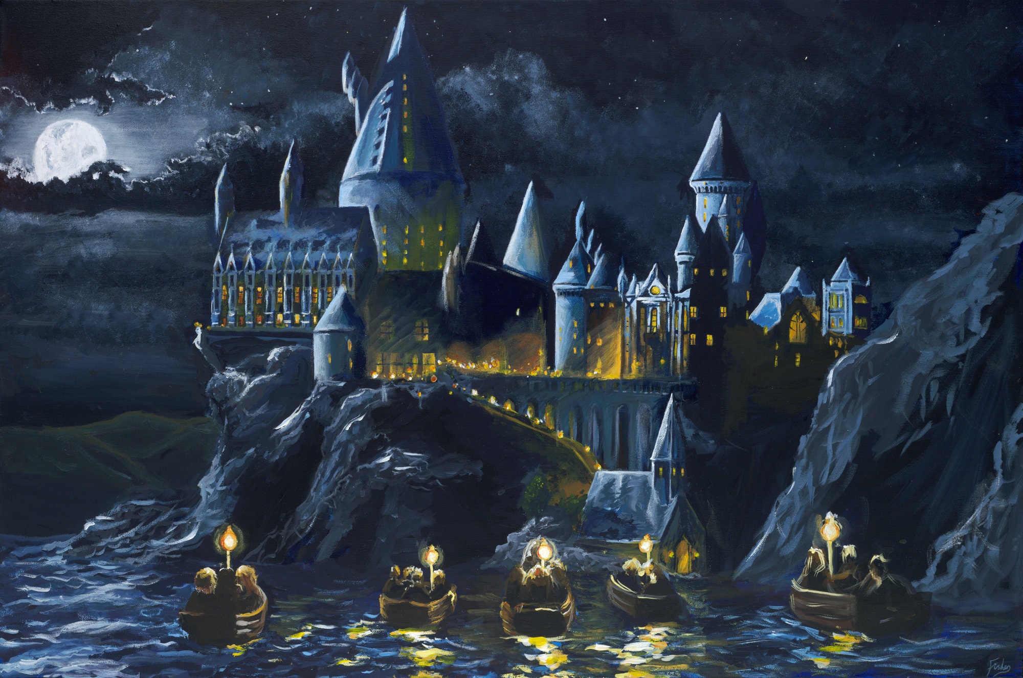 Hogwarts Original Painting, hogwarts, Acrylic Painting, Harry Potter ... Hogwarts Original Painting, hogwarts, Acrylic Painting, Harry Potter ...