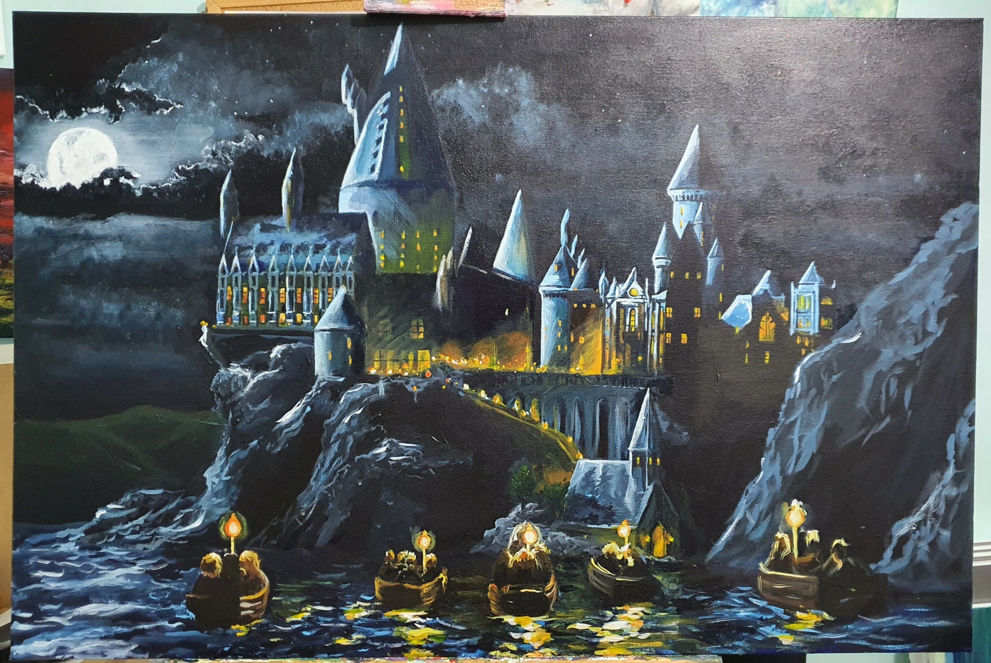 Hogwarts Original Painting hogwarts Acrylic - Etsy Ireland