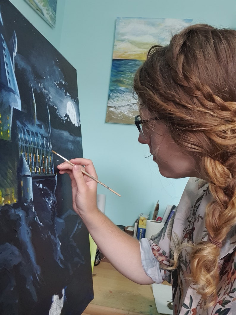 Hogwarts Original Painting, hogwarts, Acrylic Painting, Harry Potter ... Hogwarts Original Painting, hogwarts, Acrylic Painting, Harry Potter ...