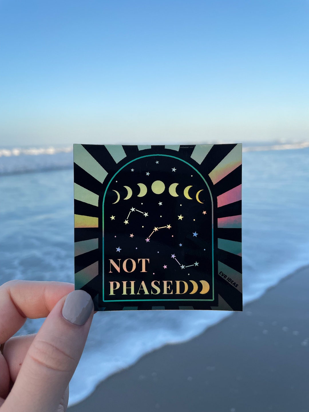 NOT PHASED Holographic Vinyl Sticker | Celestial Laptop Sticker - Etsy