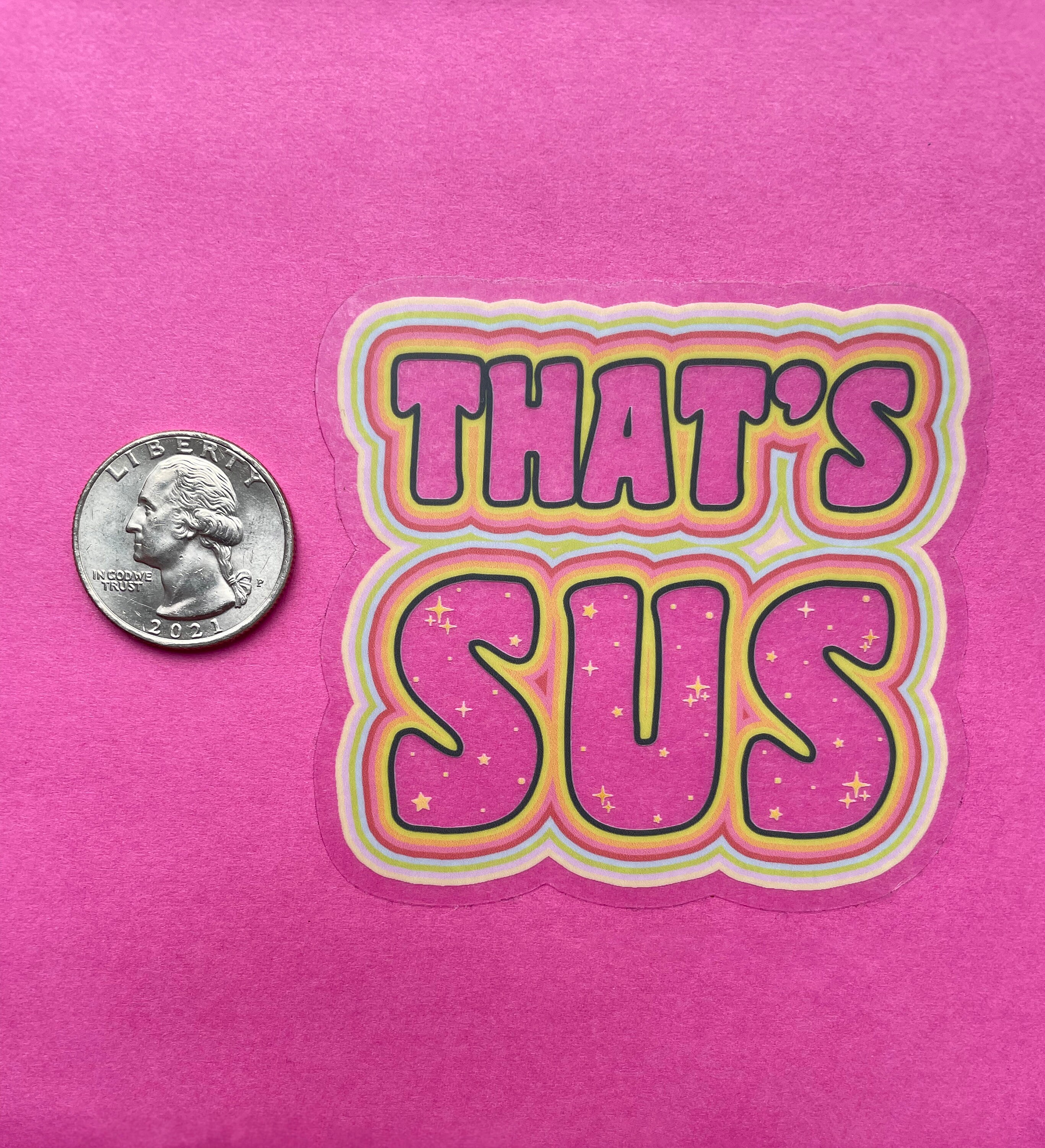 THAT'S SUS Clear Vinyl Waterproof Sticker Cute Water - Etsy