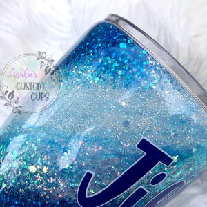 Blue Milky Way Glitter Tumbler, Glitter Swirl Cup, Opal Custom Tumbler ...