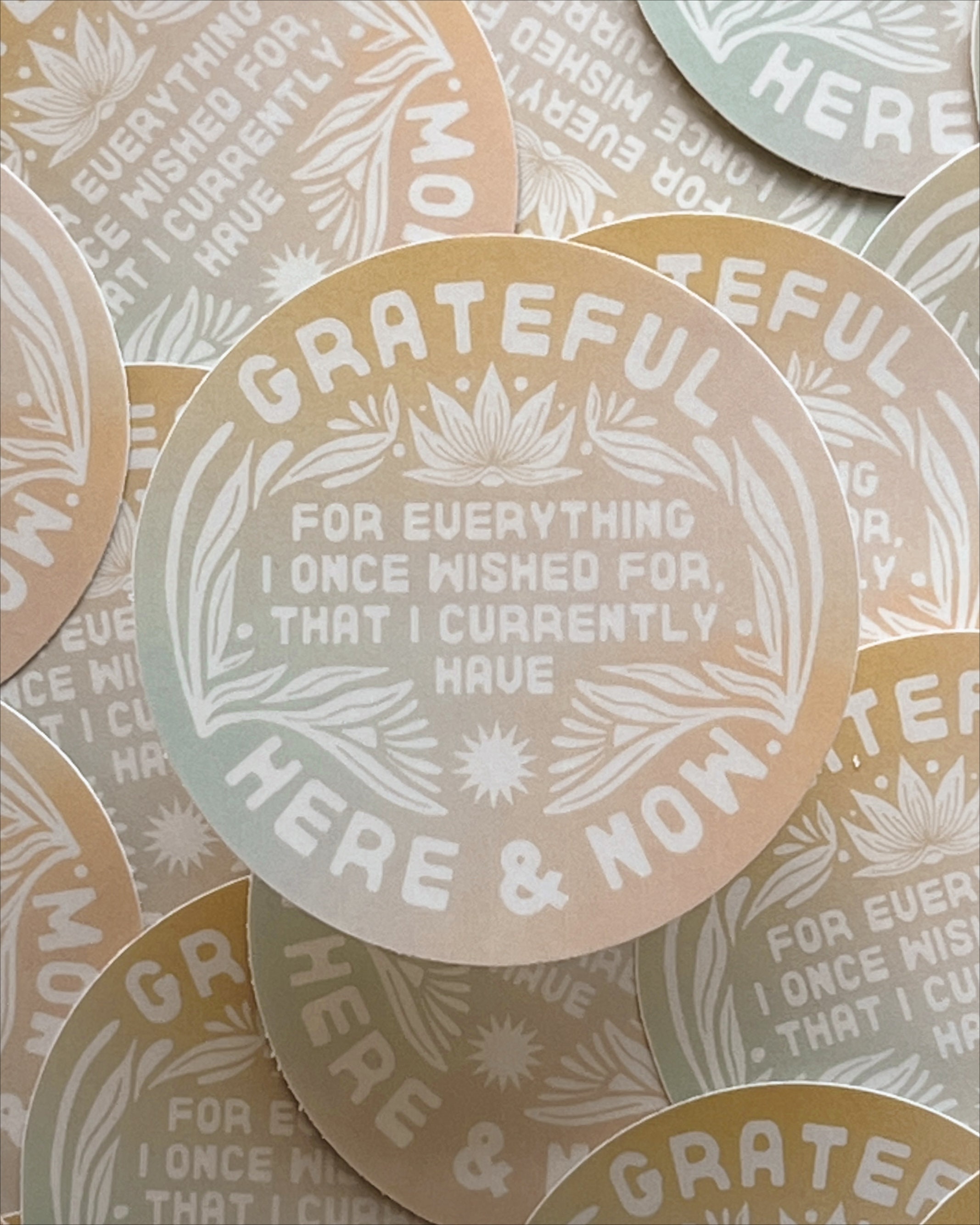 Grateful Here & Now Vinyl Sticker - Waterproof Gratitude Decal - Etsy