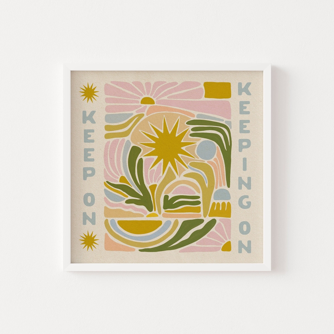 Keep on Keeping on | Abstract Pastel Floral Art Print | 8x8 or 12x12 ...