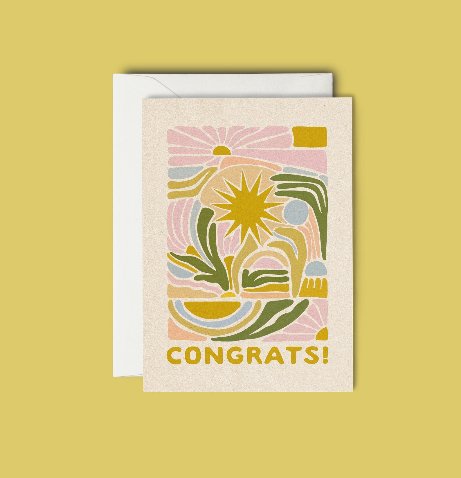 Greeting Card "congrats!" Celebratory Card | Blank Inside | 4.25 X 5.5 ...