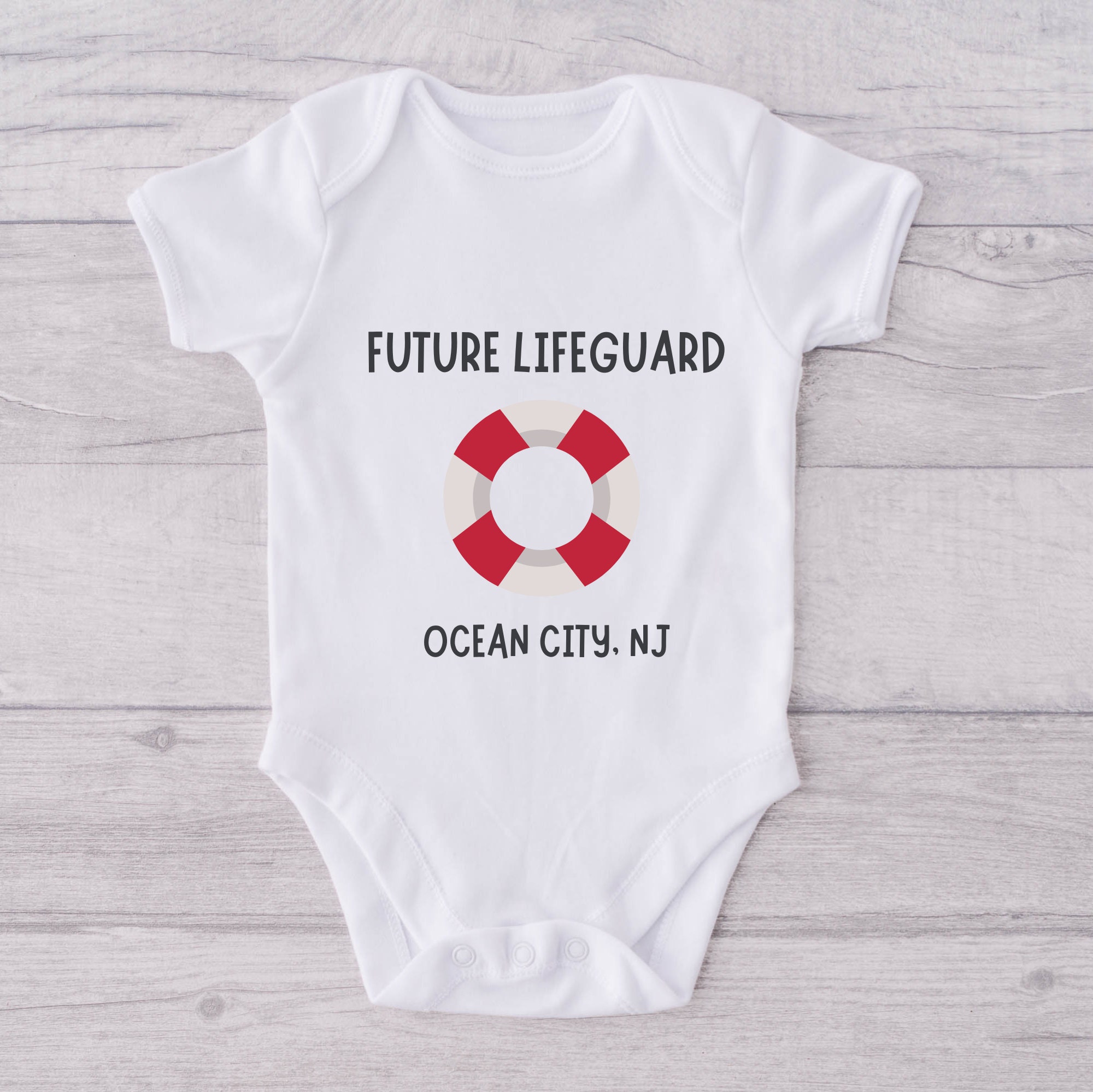 OCEAN CITY, NJ Future Lifeguard Baby Onesie Gift, Summer Jersey Shore ...