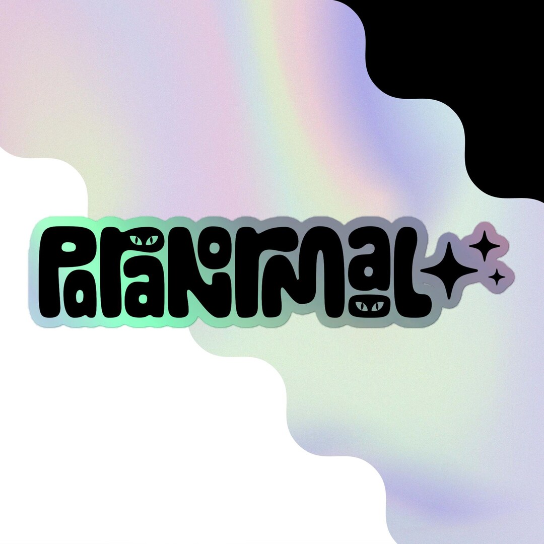 Holographic Stickers Paranormal Typography Text Funny - Etsy