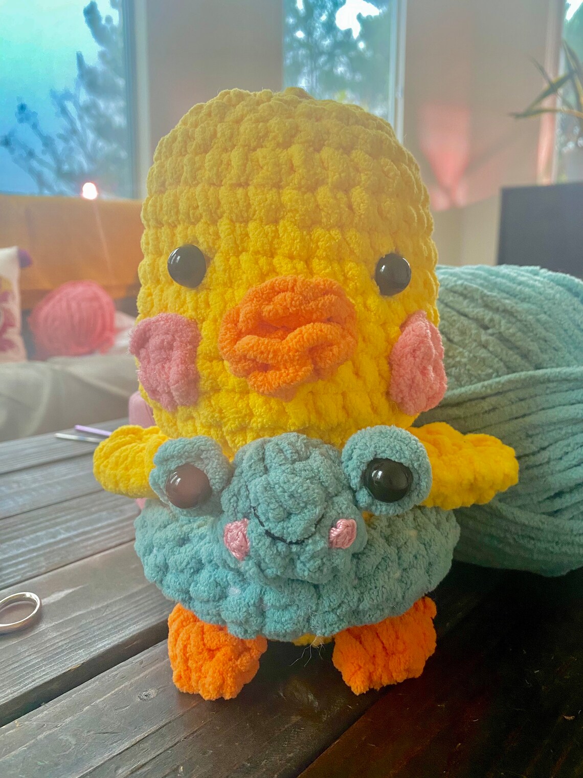 Duck & Frog Floatie Plushie / Amigurumi Animal Stuffy / Crochet Duck - Etsy