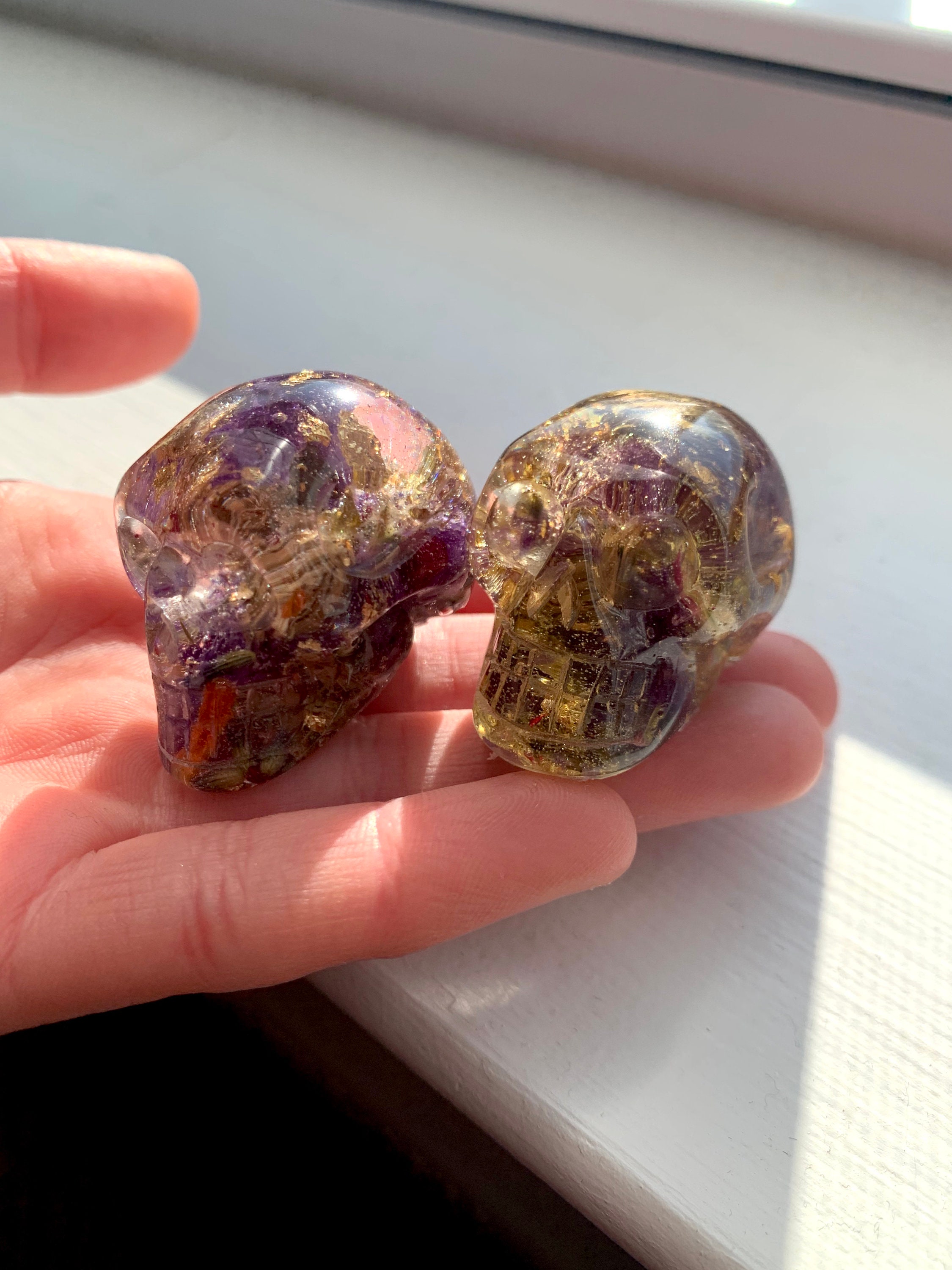 Floral Skull Head Resin Statue Figure - Etsy