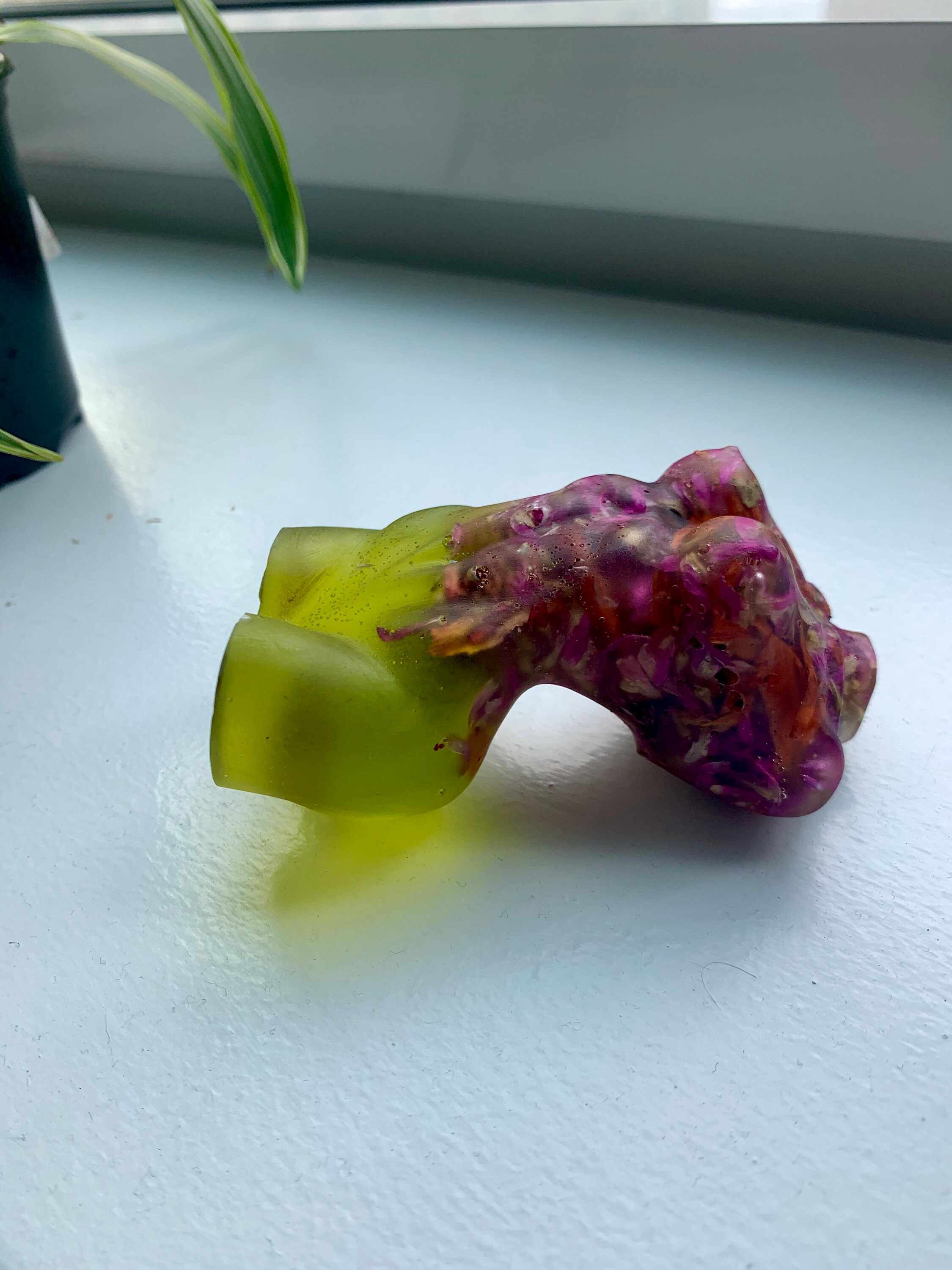 Buy Goddess Resin Woman Body Sculpture Figure Purple Pink Flowers ...