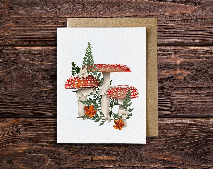 Mushroom House Birthday Card - Etsy